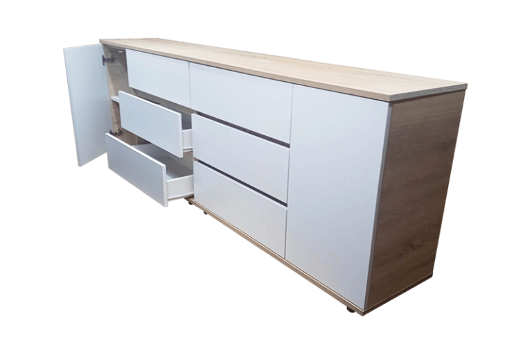 Az ideális választás nagy tárolókapacitásra: a komód 2 ajtós 6 fiókos ...